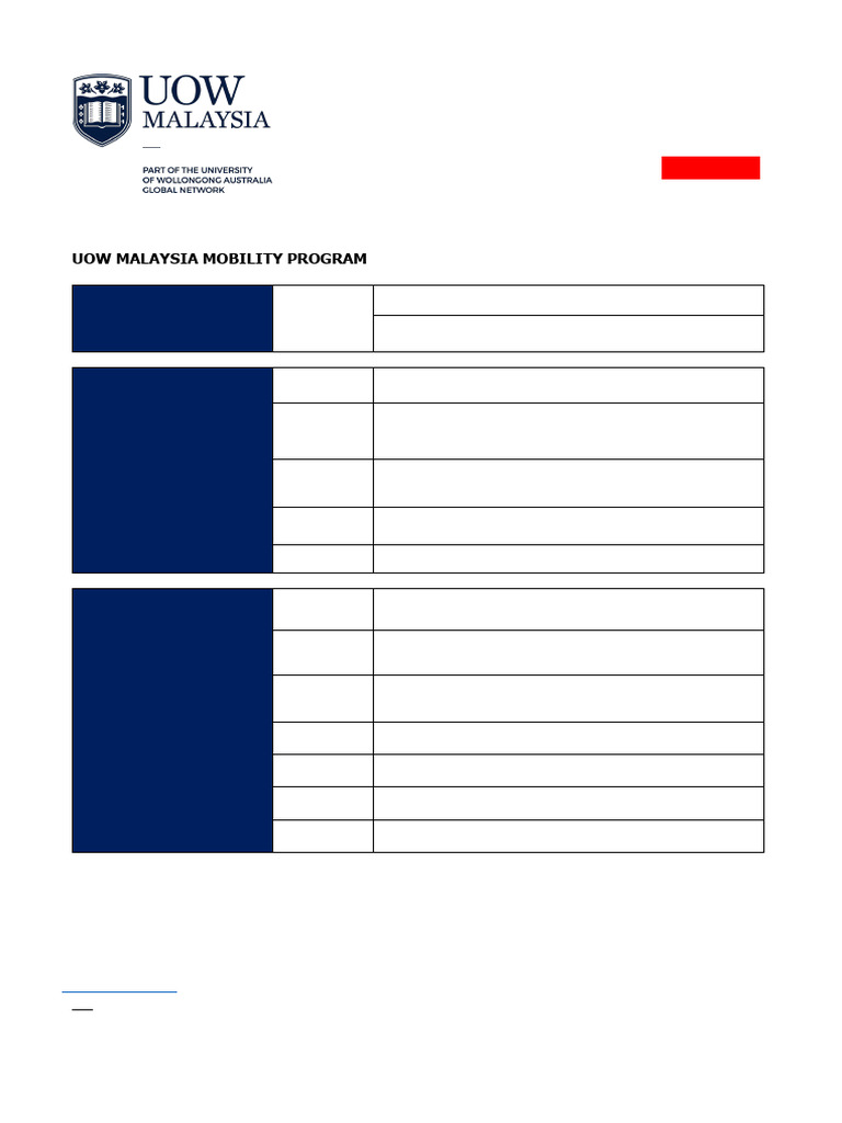 Itinerary - Unissula UOW Malaysia (Selangor) Mobility Program | PDF