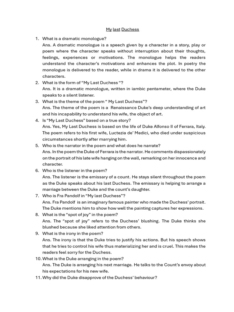 My Last Duchess | PDF