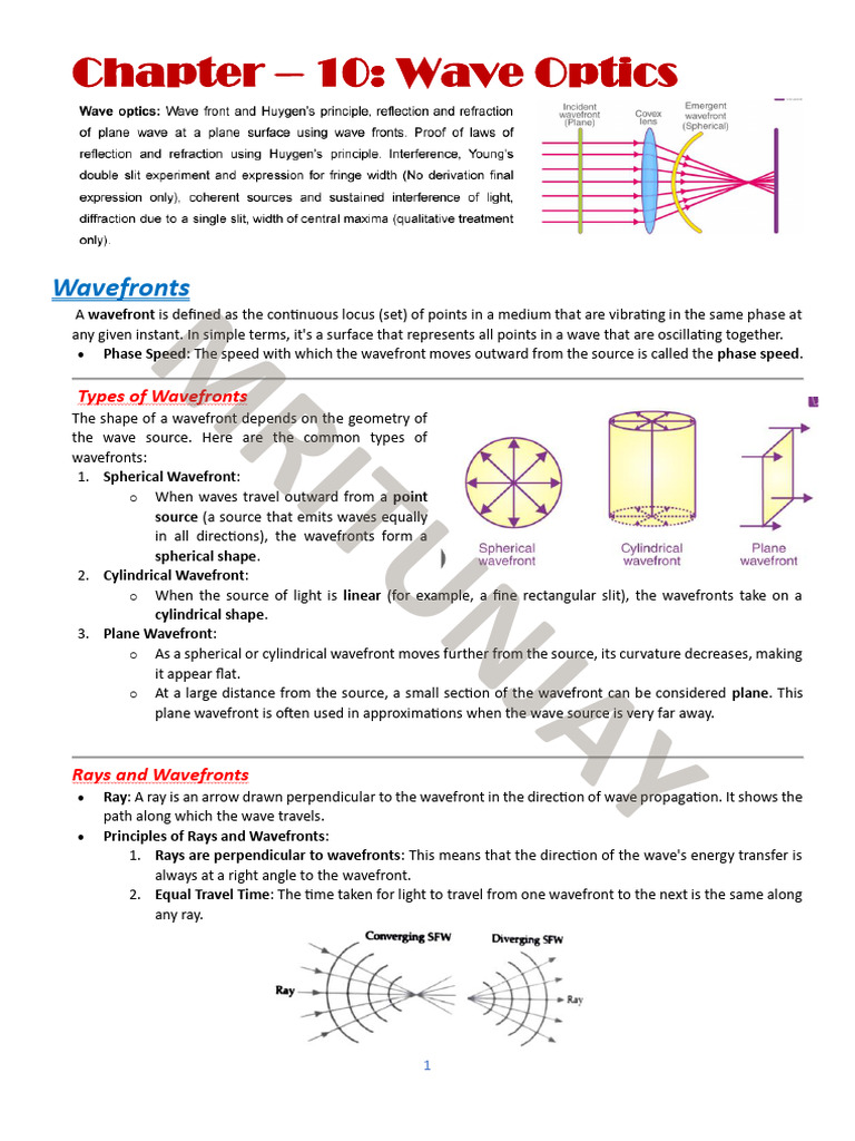 Wave Optics1 | PDF | Waves | Electromagnetic Radiation