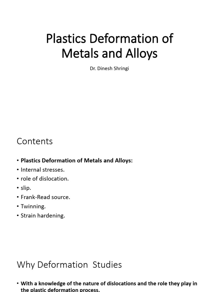 Dislocation Mechanisms in Metal Deformation | PDF | Plasticity (Physics ...