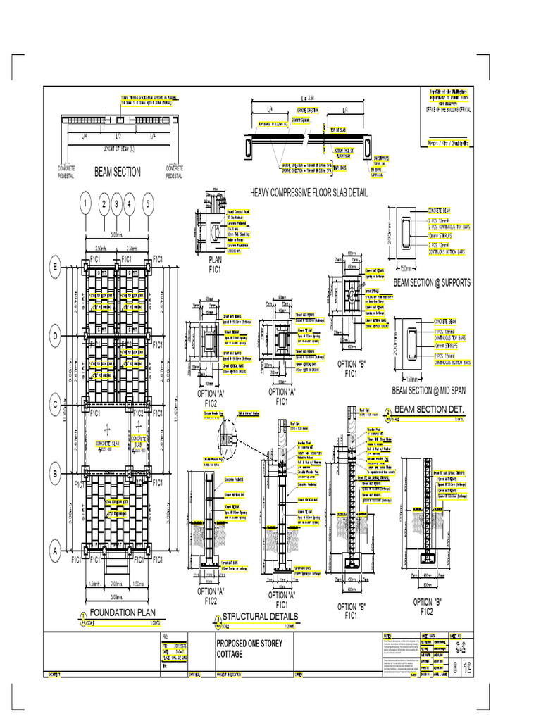 Beam Section: Heavy Compressive Floor Slab Detail | PDF | Architectural Elements | Architectural ...