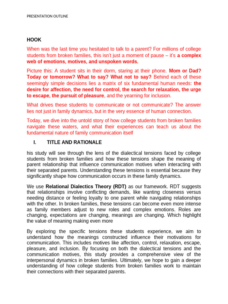 Script Title Defense | PDF | Behavioural Sciences | Interpersonal ...