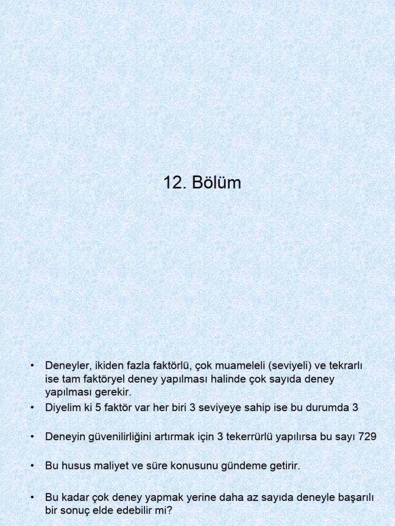 Bölüm - 12 Taguchi Deney Tertibi | PDF