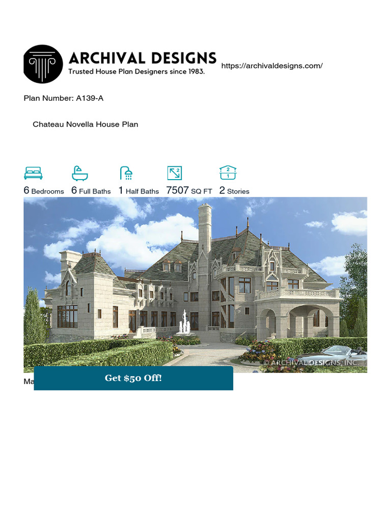 Chateau Novella - Luxury House Plan - Small Castle Plan 2 | PDF