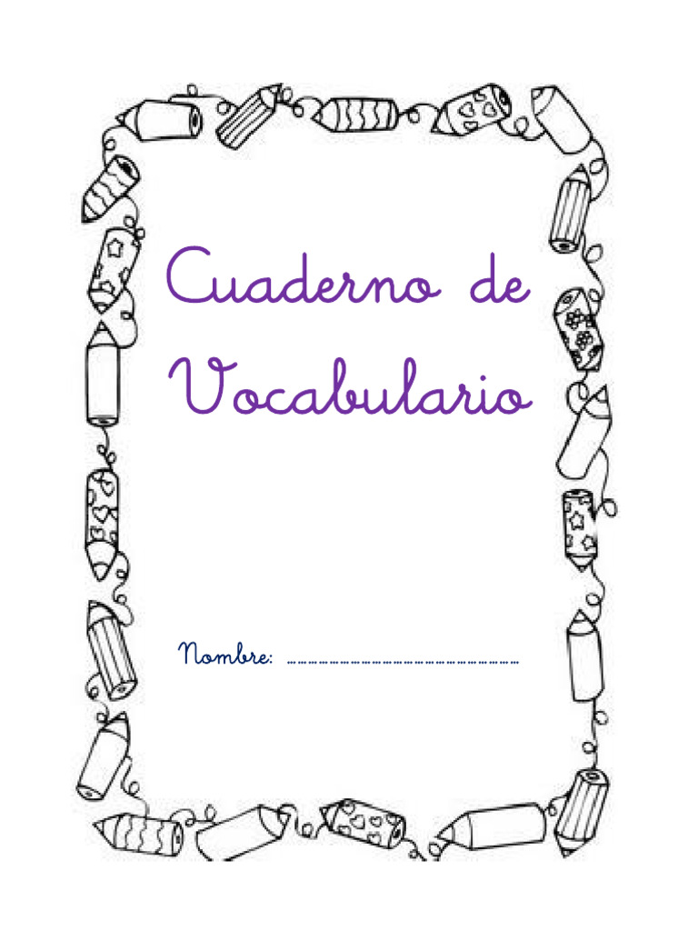1 Portada Cuaderno de Vocabulario | PDF