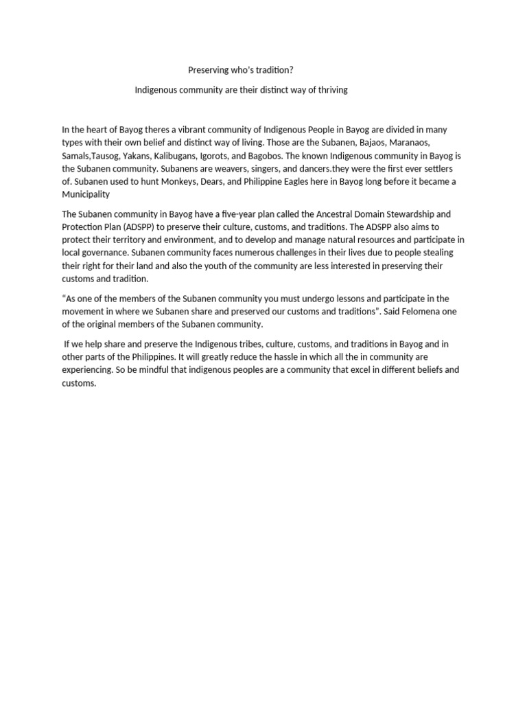 In The Heart of Bayog Theres A Vibrant Community of Indigenous People ...