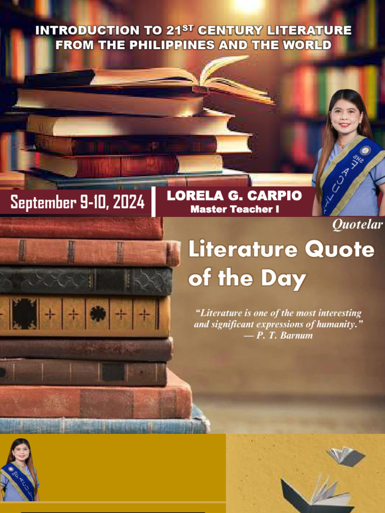 21st C. Lit PPT No. 3 Pre Colonial Lit. Element Theme | PDF