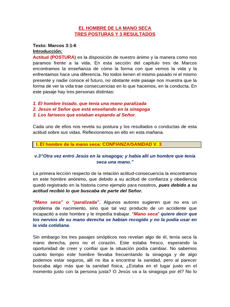 El Hombre de La Mano Seca | PDF | Jesús | Salvación