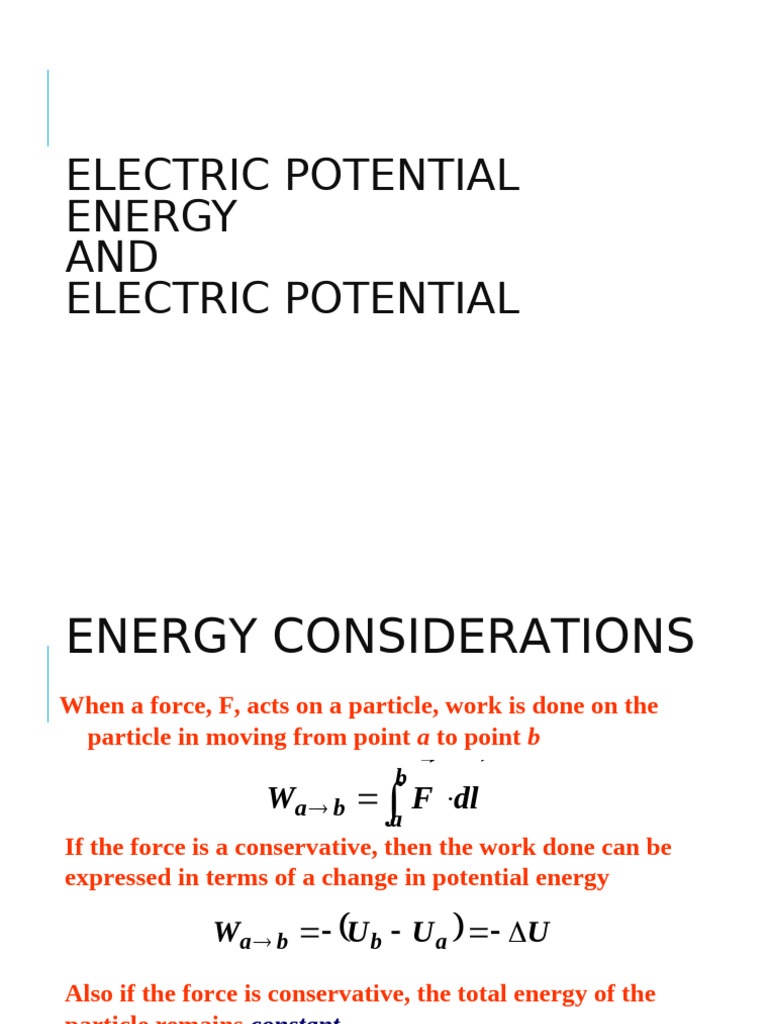 Chapter25 1 | PDF | Potential Energy | Electric Field