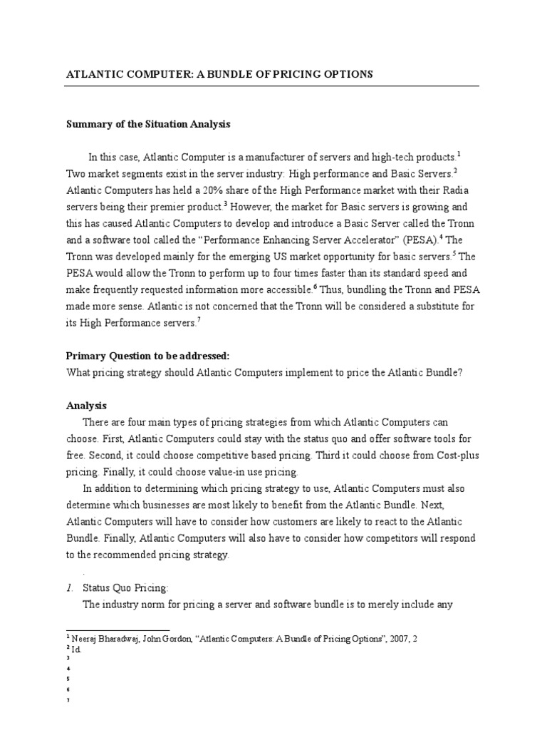 Atlantic Computer Case | PDF | Pricing | Prices