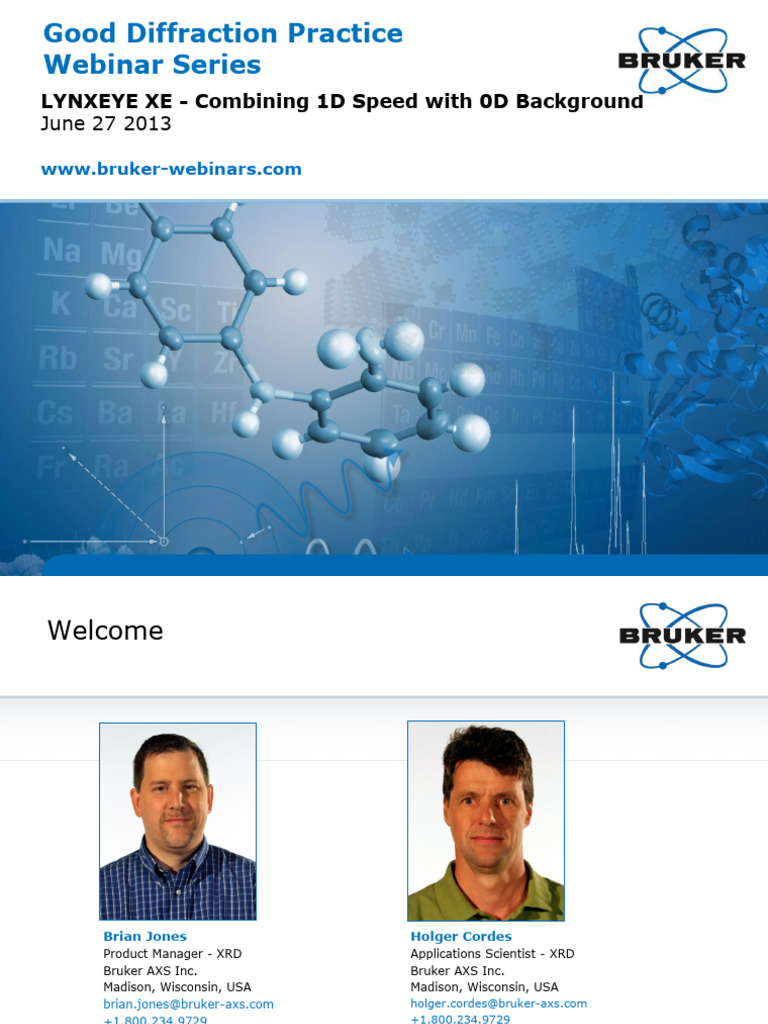 Bruker Good Diffraction Practice IX - LYNXEYE XE Combining 1D Speed With 0D Background | PDF ...