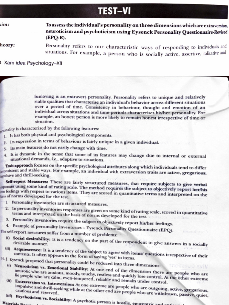 EPQ Revised | PDF | Scientific Theories | Behavioural Sciences