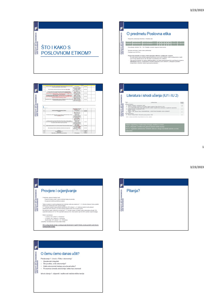 Poslovna Etika PPT Kombinirano | PDF