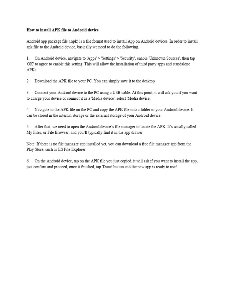 Android APK Installation Guide | PDF