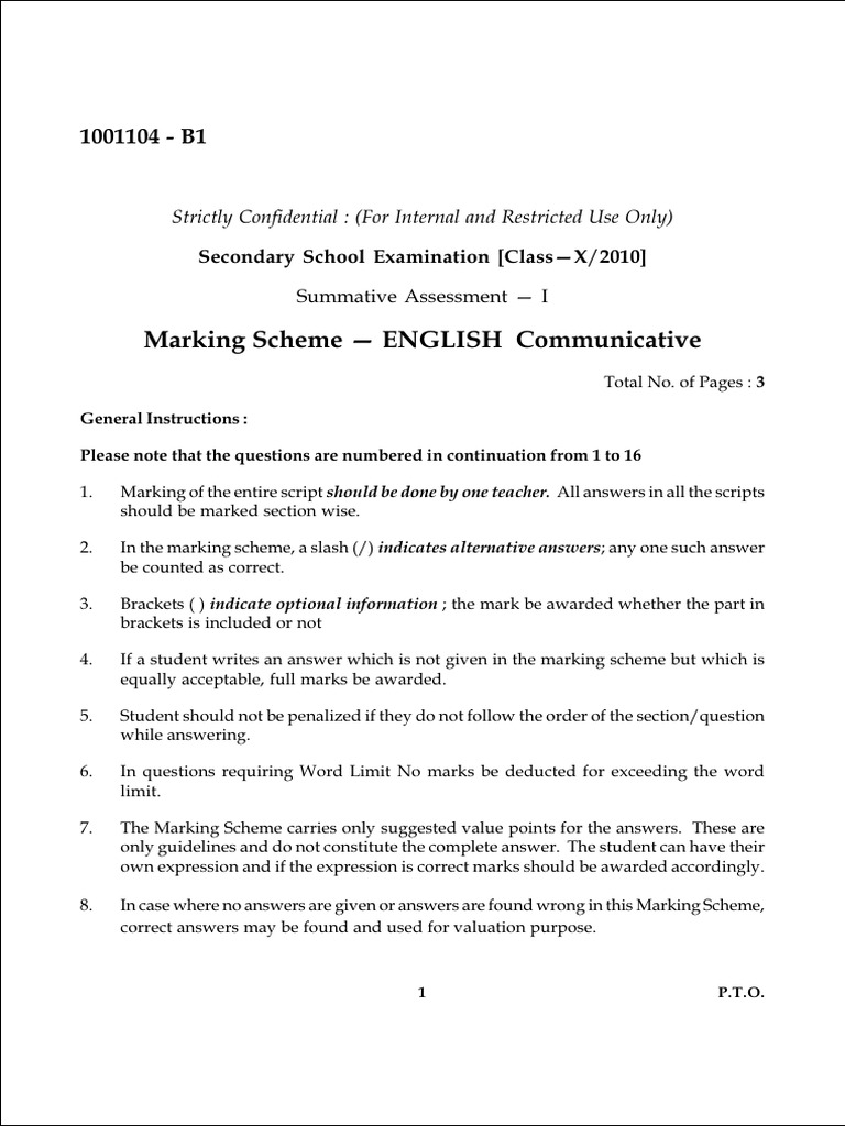 10th 1001104 - B1 MS English Commu | PDF