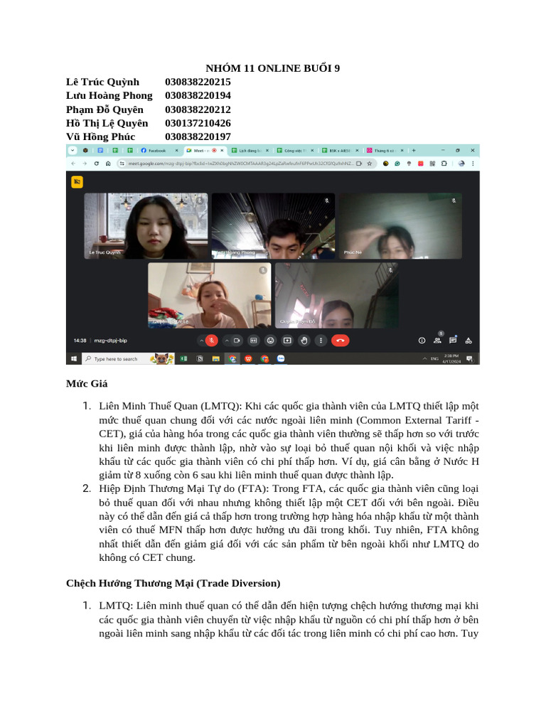 Nhóm 11 Online Buổi 9 Lê Trúc Quỳnh 030838220215 Lưu Hoàng Phong 030838220194 Phạm Đỗ Quyên ...