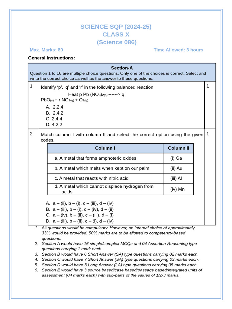 Science SQP | PDF | Voltage | Fetus