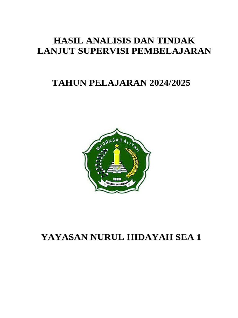 Hasil Analisis Dan Tindak Lanjut Supervisi Pembelajaran | PDF