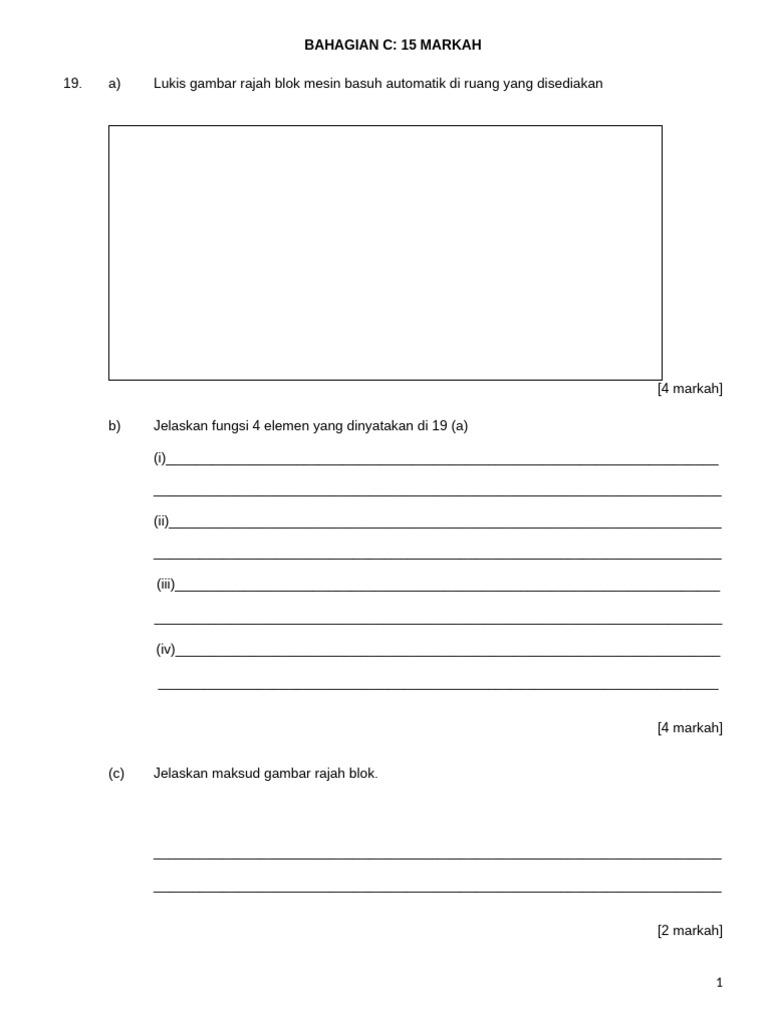 Soalan Up 1 RBT Tingkatan 3 BHGN C | PDF