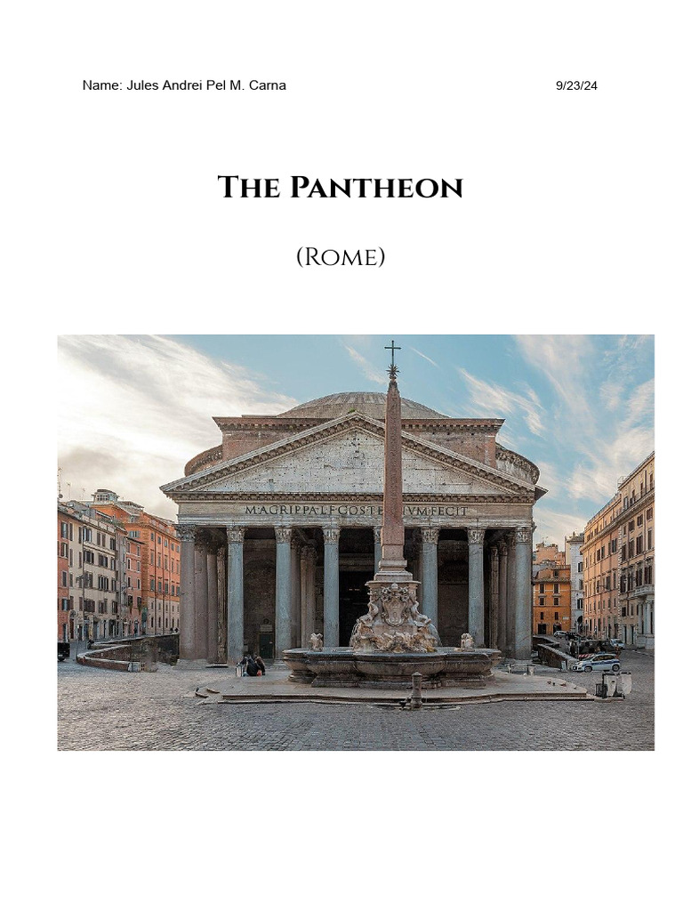 Jules Carna, The Pantheon | PDF | Dome | Column