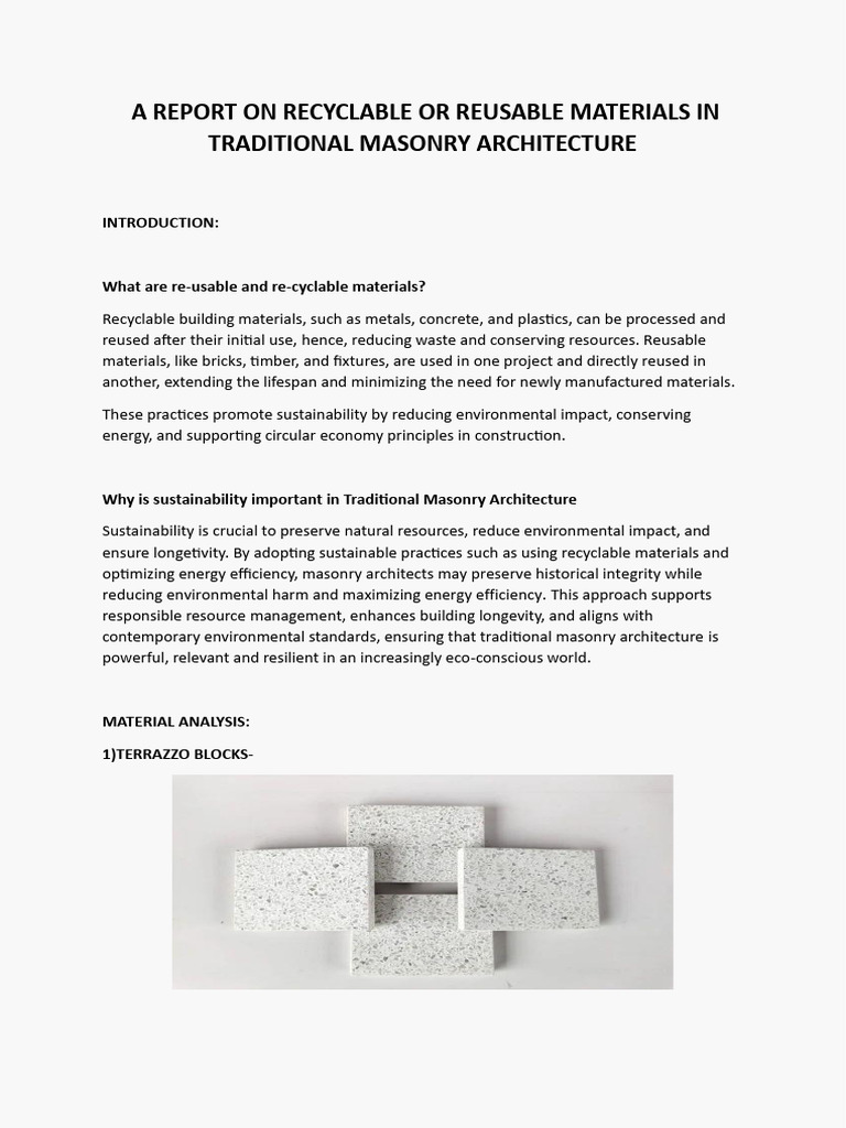 Recyclable or Reusable Materials in Traditional Masonry Architecture ...