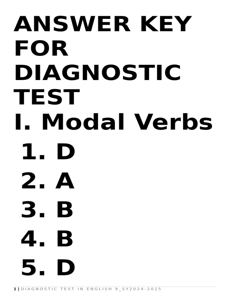 English-Grade 9 - Diagnostic Test | PDF