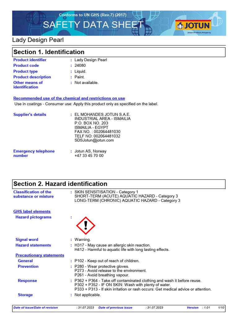 SDS 24080 Lady Design Pearl Euk EG | PDF | Toxicity | Water