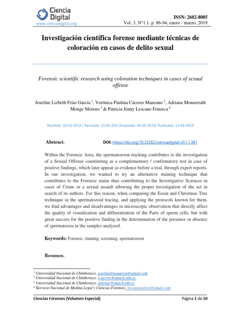 Investigacion Cientifica Forense Mediant | PDF | Tinción ...