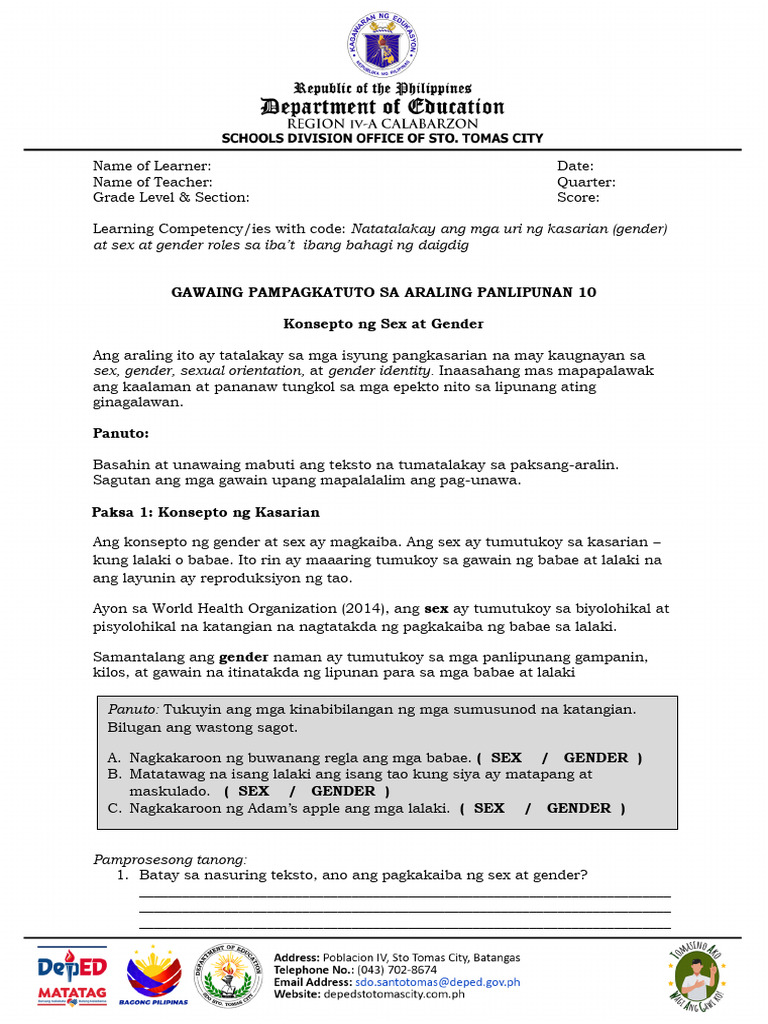 AP10-Q3-MELC1.1 LR Activity Sheet | PDF