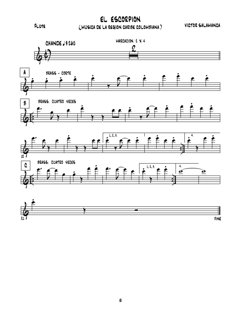 EL ESCORPION - Flute | PDF