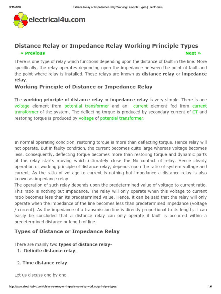 Distance Relay or Impedance Relay Working Principle Types ... Distance Relay or Impedance Relay Working Principle Types ...