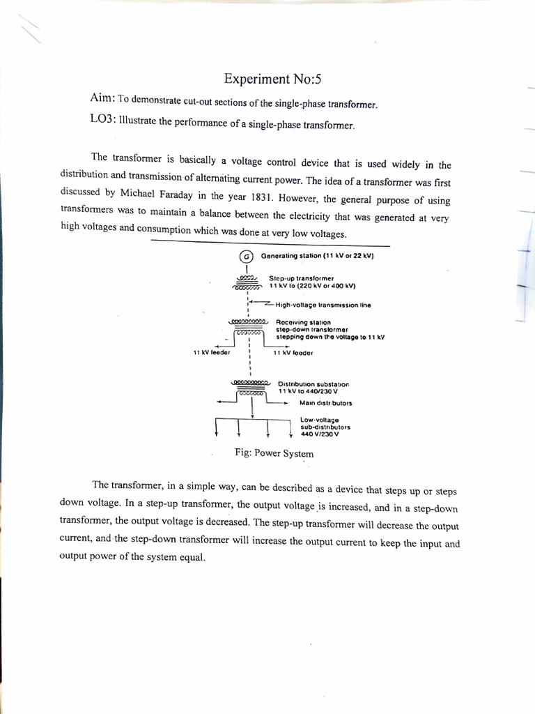 Bee Exp 5 | PDF | Transformer | Electromagnetic Induction