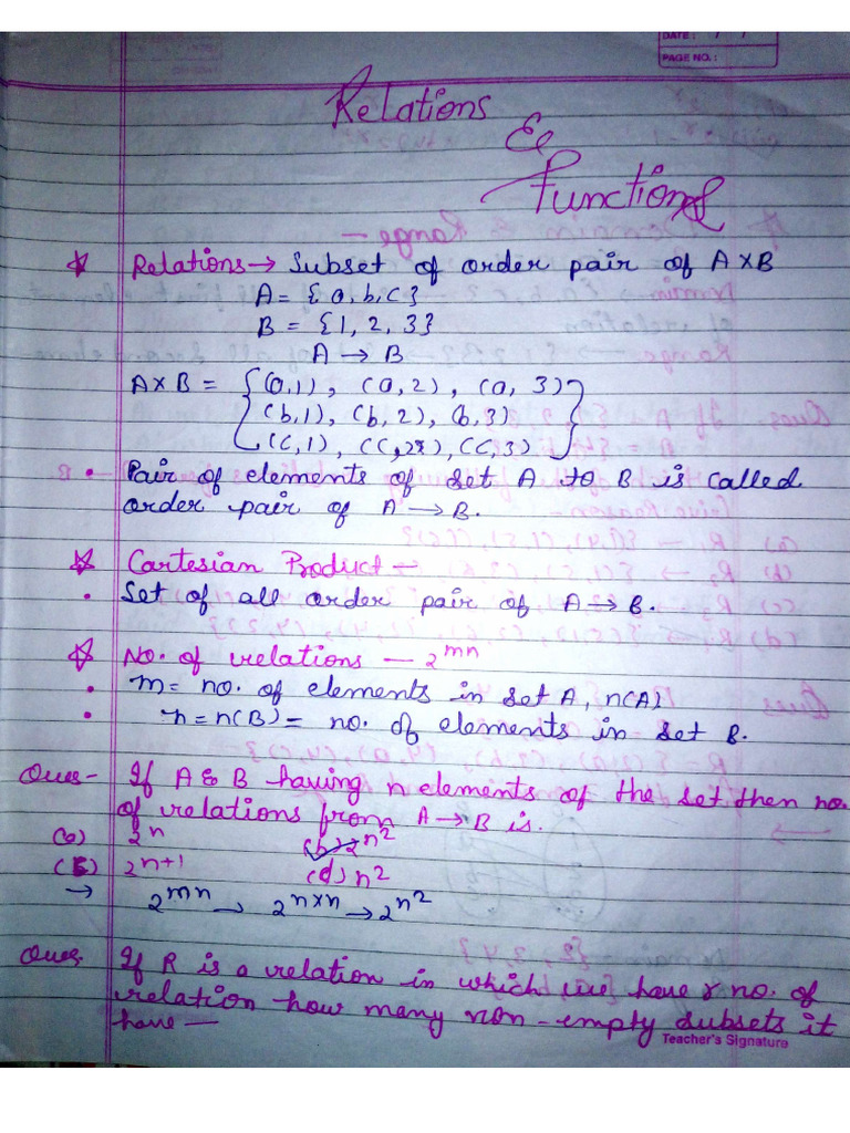 Relations And Functions Pdf
