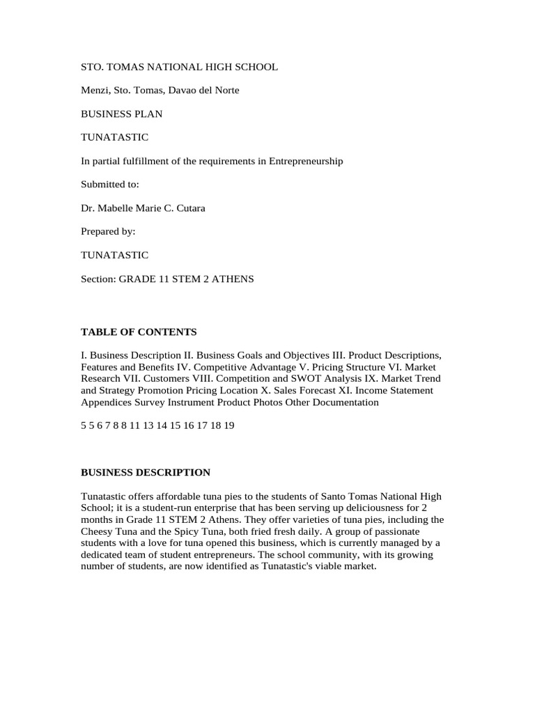 Business Plans | PDF