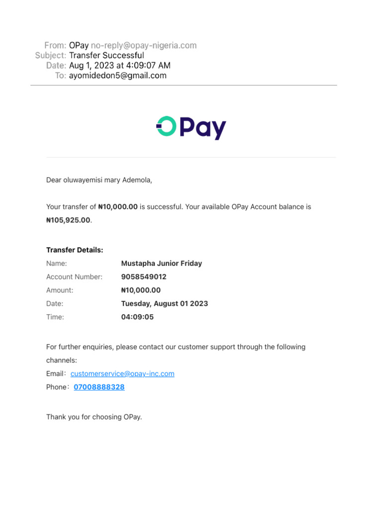 Transfer Successful 2 | PDF