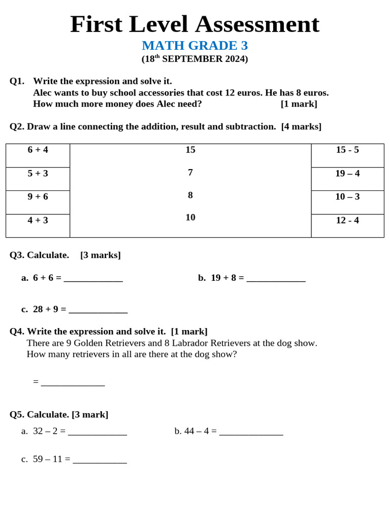 Grade 3 MATH-Material | PDF
