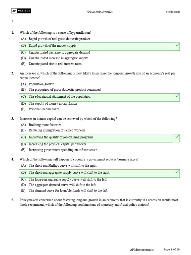 Economic Growth Answer | PDF | Macroeconomics | Aggregate Demand