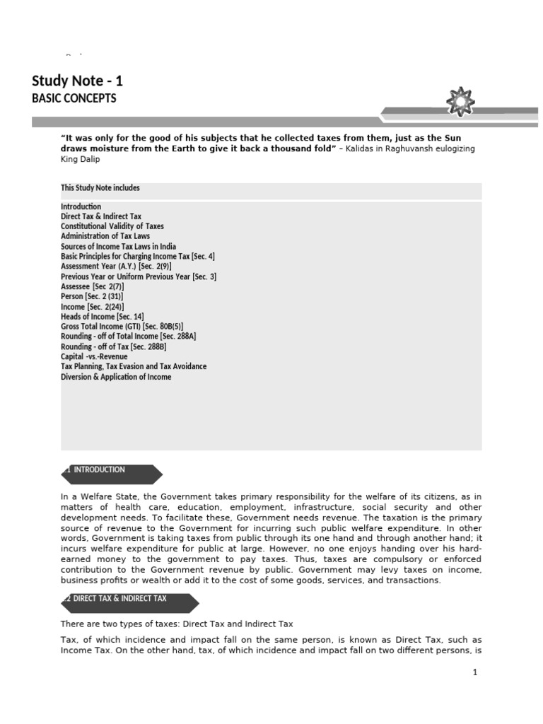 Income Tax - Notes - Unit | PDF | Taxes | Expense