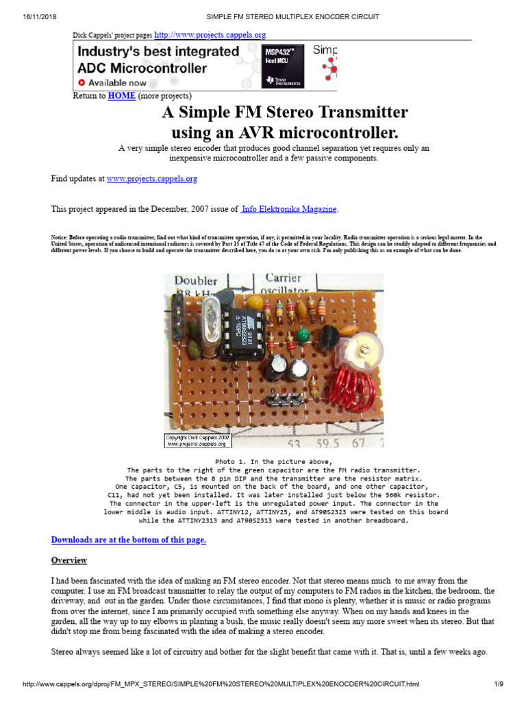 Simple FM Stereo Encoder Circuit | PDF | Frequency Modulation | Modulation