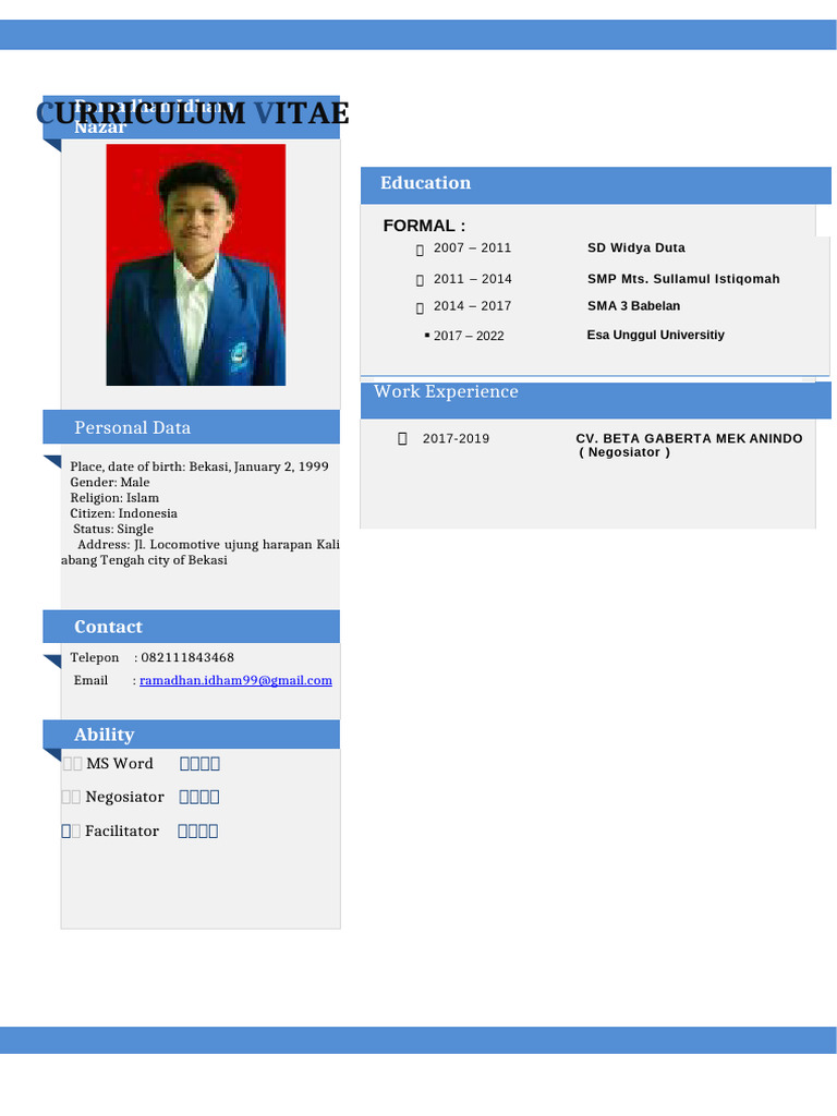 CV Rama I.N (UTS) | PDF