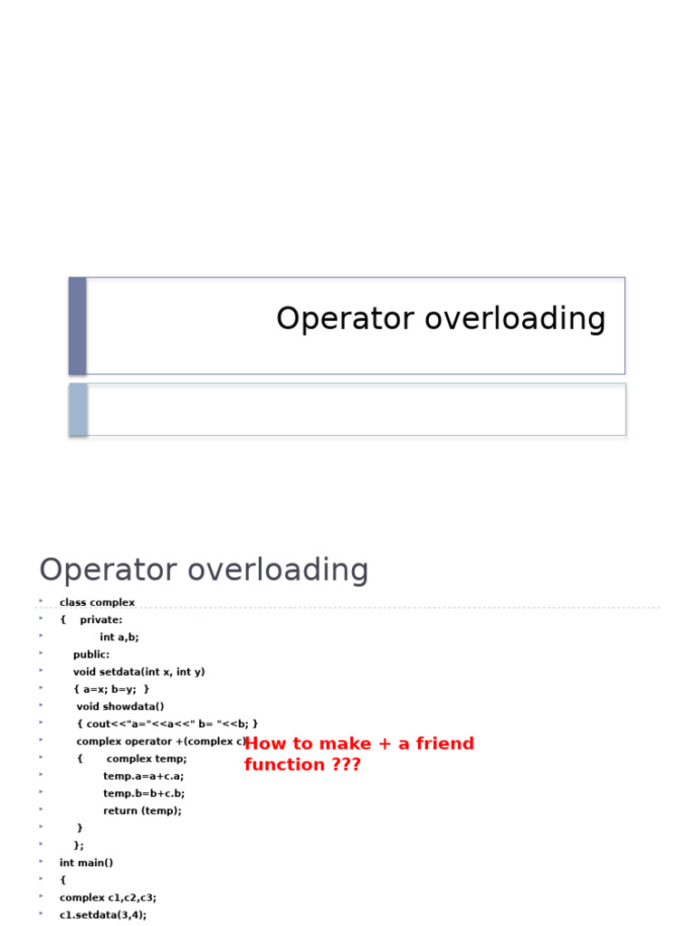 Operator Overloading | PDF | Computer Programming | C++ Operator Overloading | PDF | Computer Programming | C++