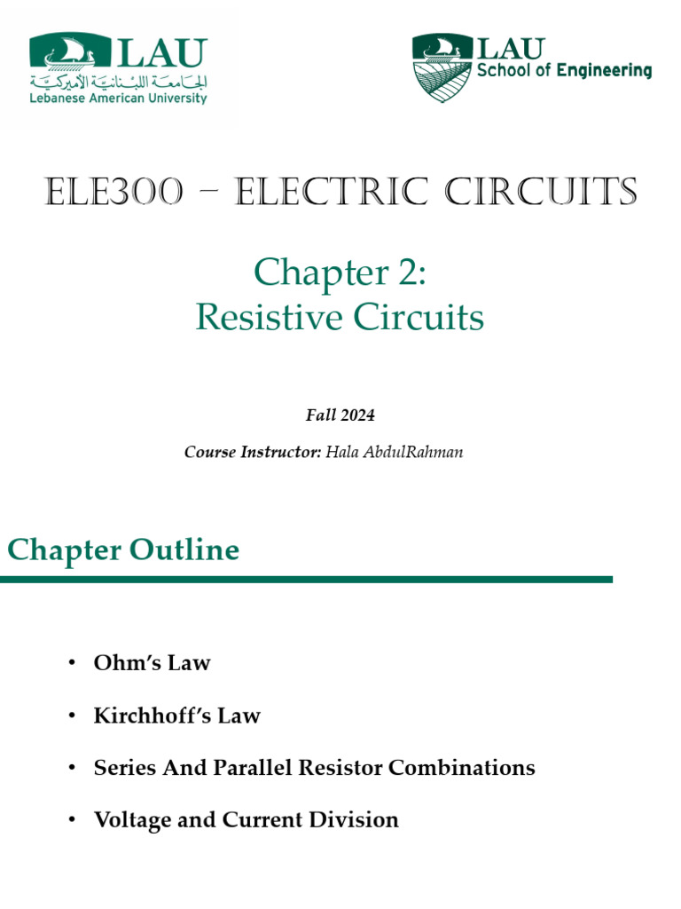 Chapter 2 - Resistive Circuits | PDF | Electrical Resistance And ...