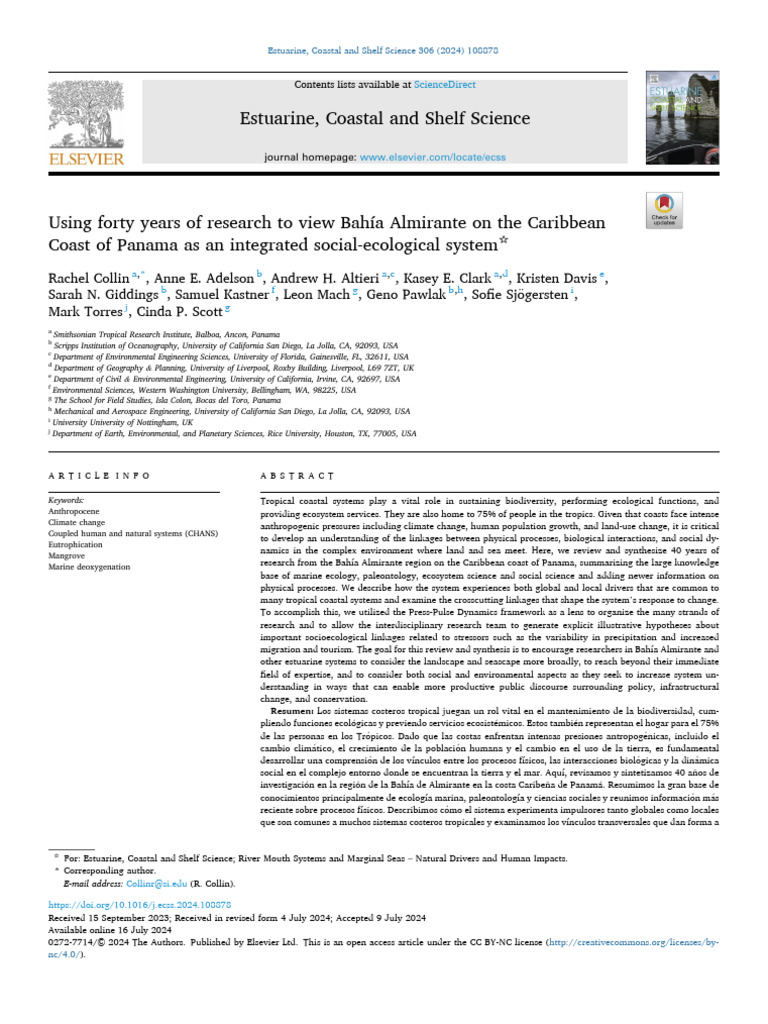 Collin Et Al. 2024 PPD 1-s2.0-S027277142400266X-main | PDF | Ecology | Rain