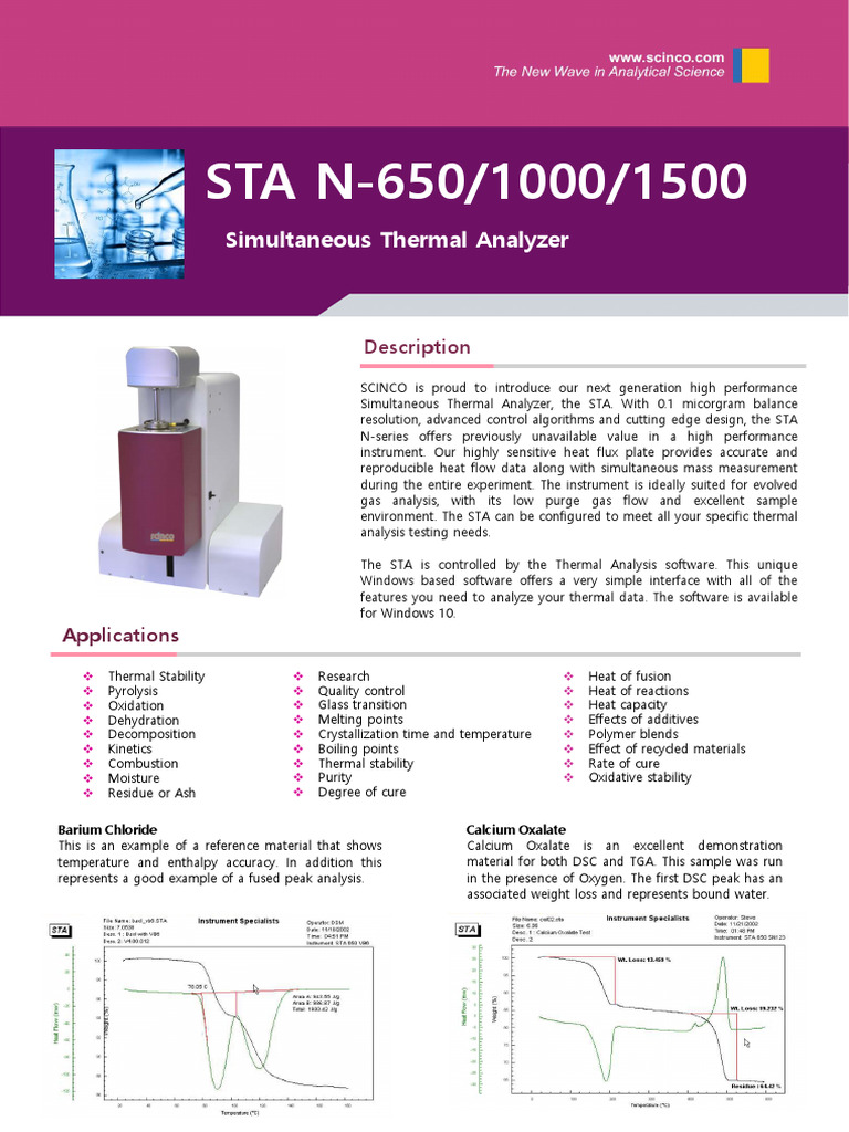 STA Leaflet | PDF | Differential Scanning Calorimetry | Physical Chemistry
