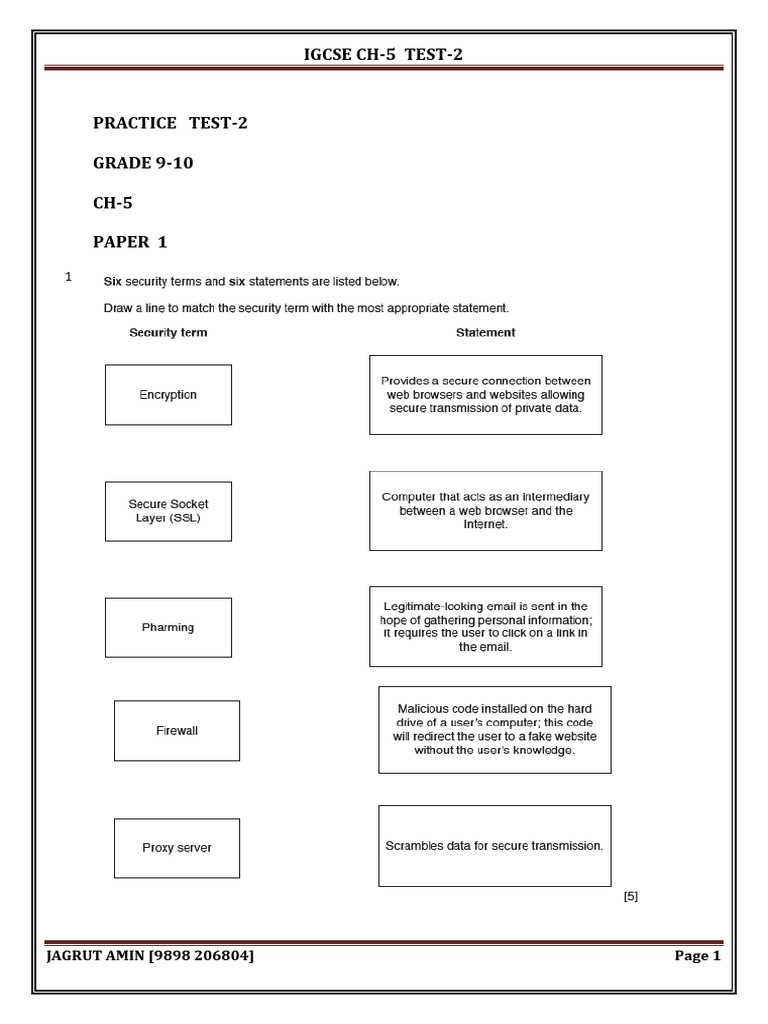 Igcse CH-5 Test 2 QP | PDF