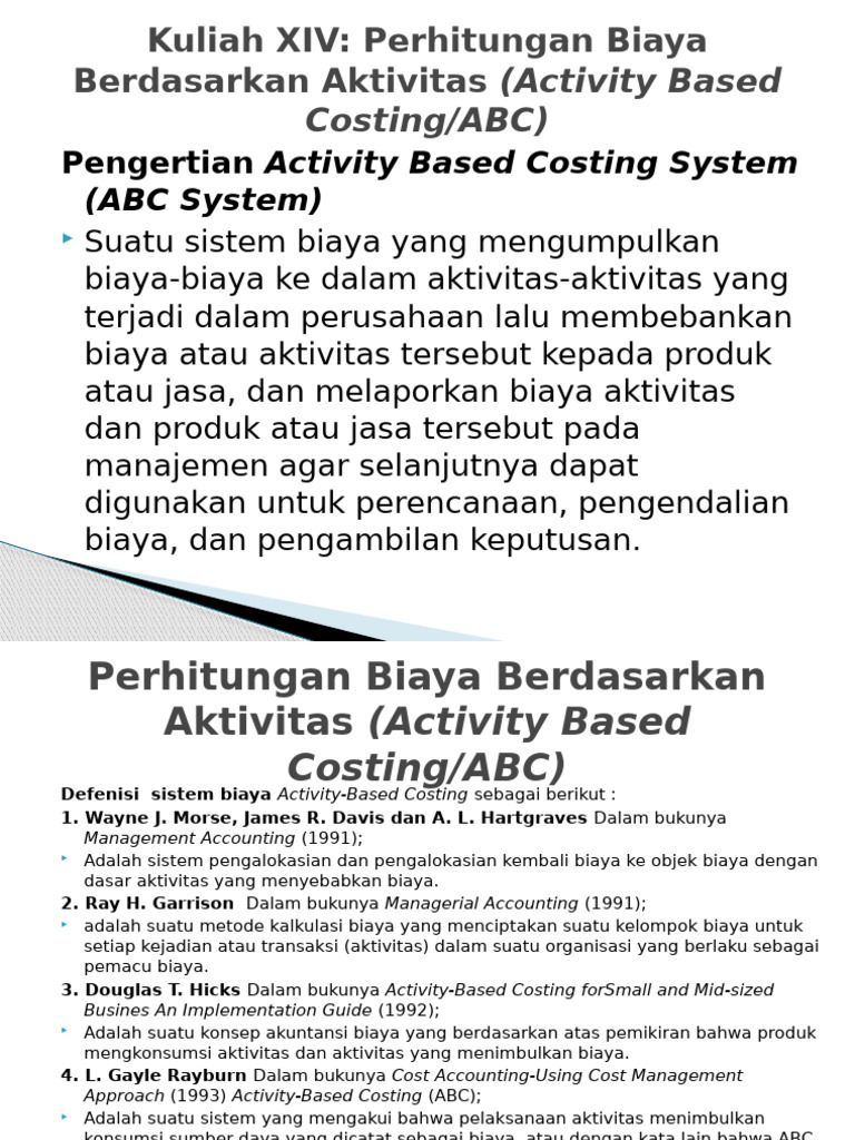 Slide Kuliah Xiv Akt Biaya | PDF