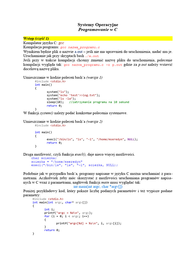 Sop Lab 11 Jezyk C | PDF