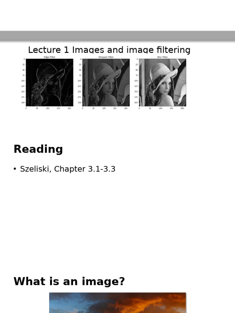 Lec01 Filter | PDF | Computer Graphics | Recording