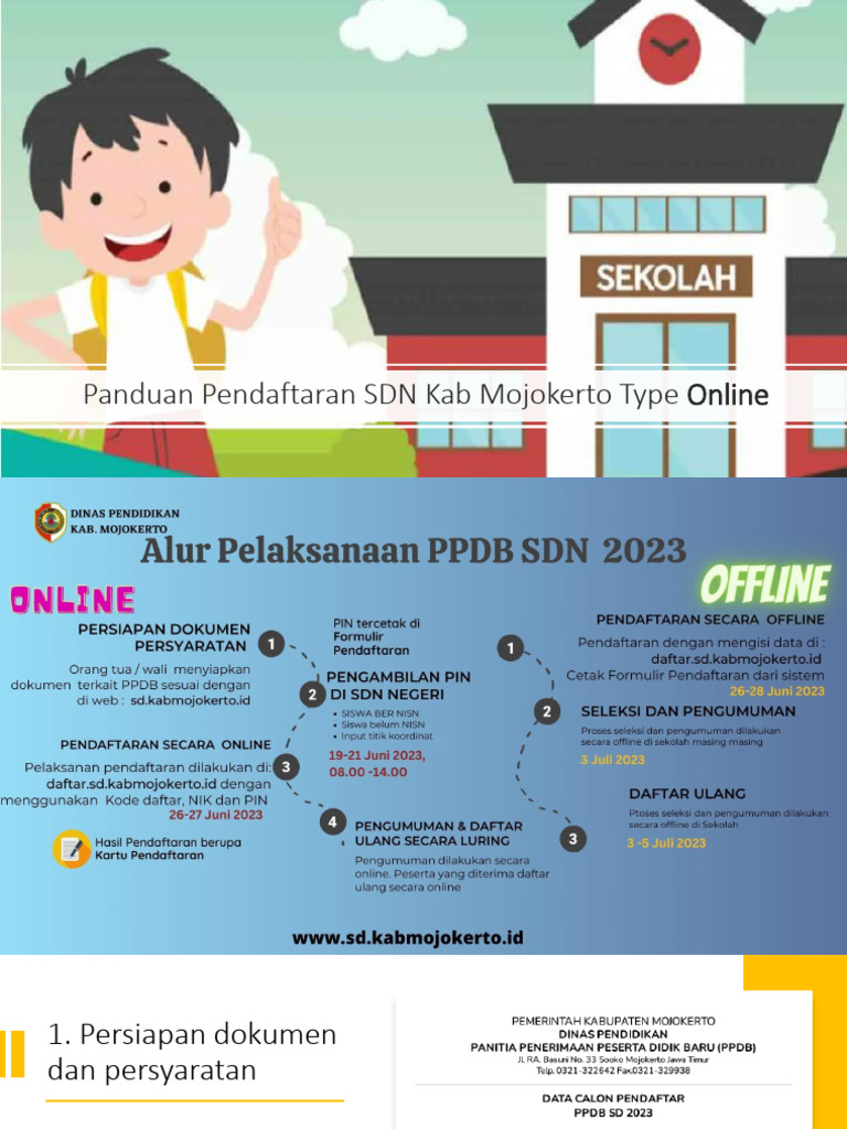 Panduan Pendaftaran PPDB SDN - Online | PDF