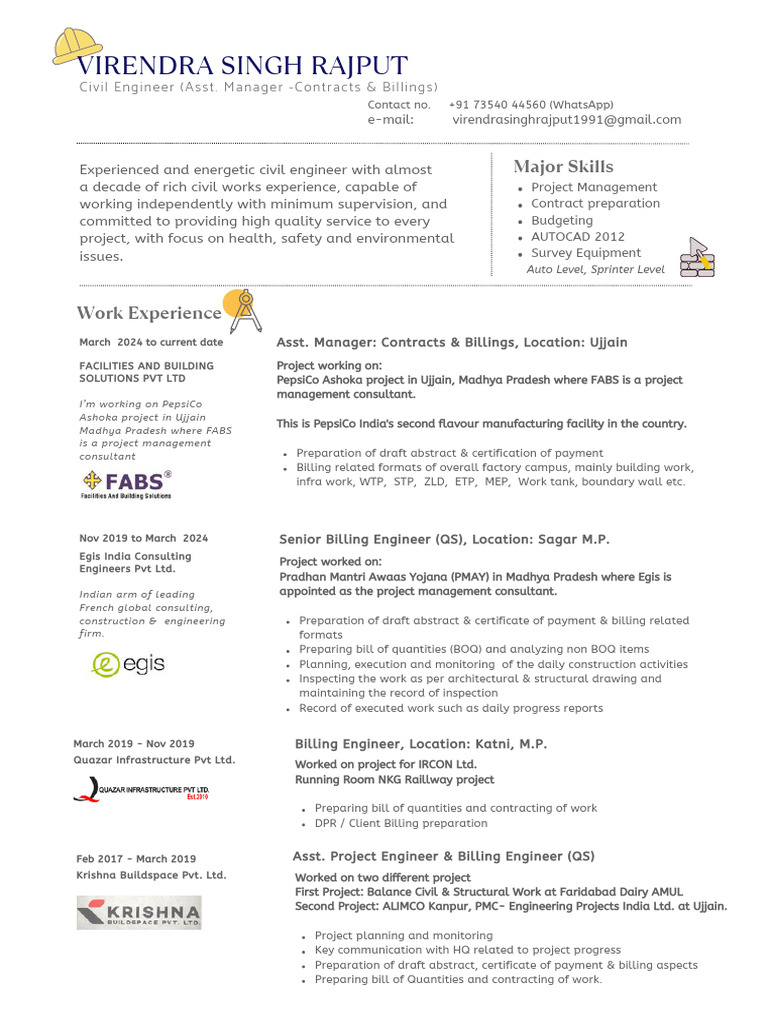 CV Virendra Singh Rajput 30112024 | PDF | Engineering | Science